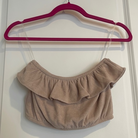 Bar III | Tops | Nwt Bar Iii Women Terry Cloth Ruffled Crop Tube Top ...